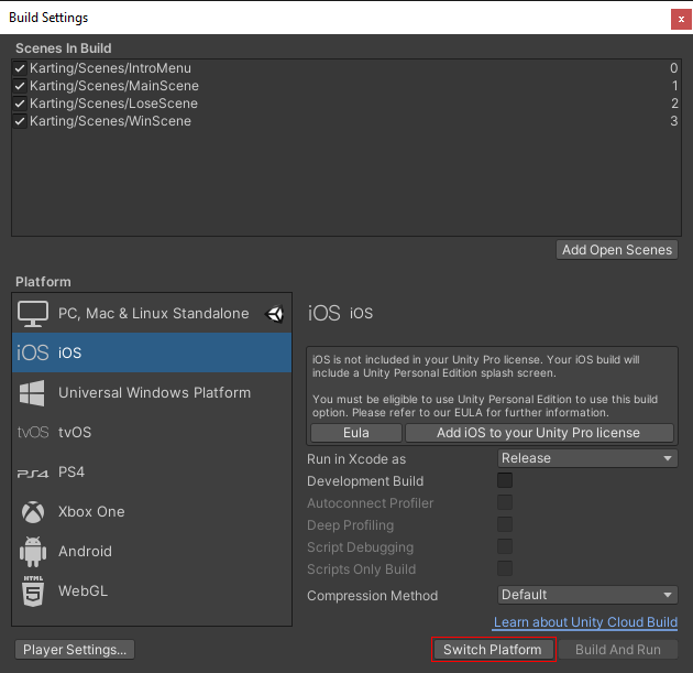 Build switch platform