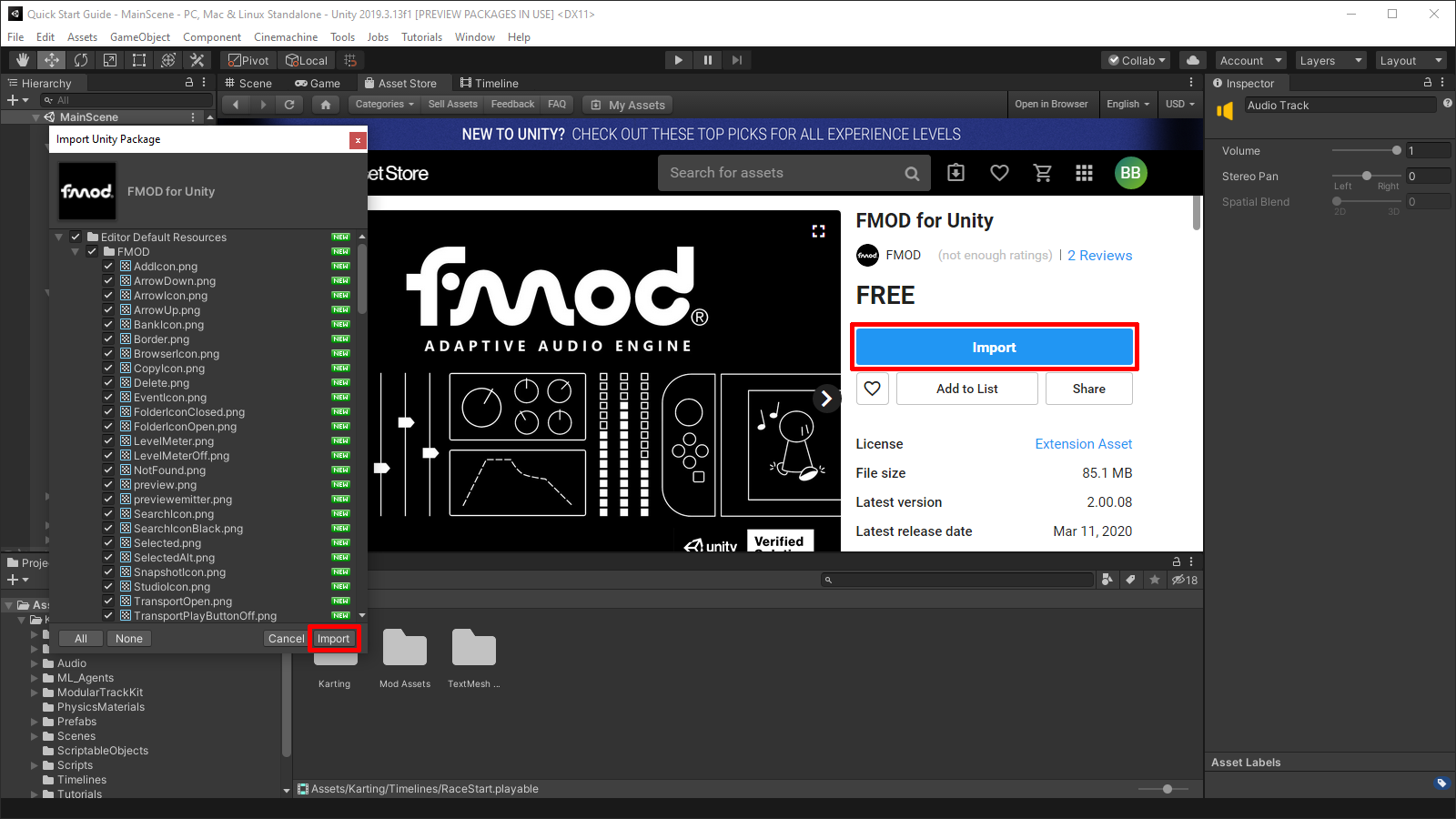 Setting up FMOD for Unity