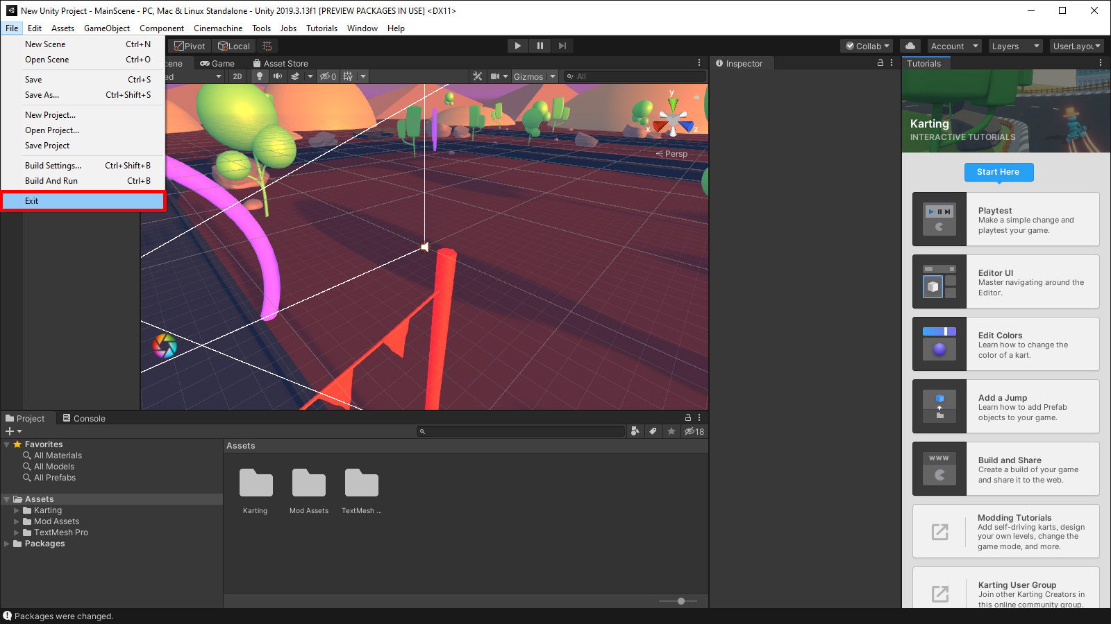 Setting up the Unity project