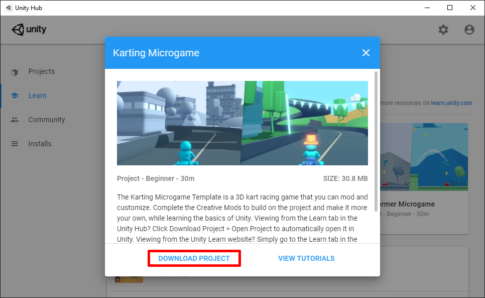 Setting up the Unity project