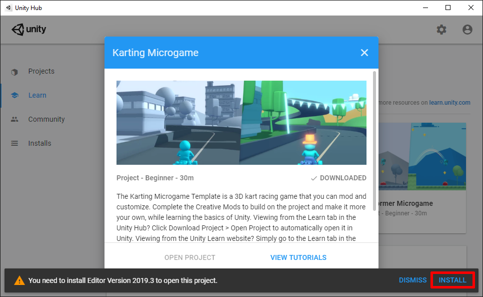 Setting up the Unity project