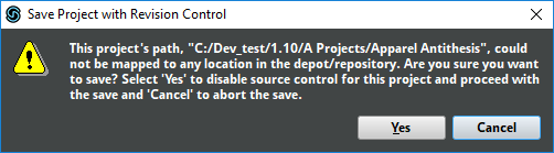 The Disable Source Control and Save Dialog