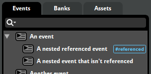 A nested referenced event and another nested event that isn't referenced.