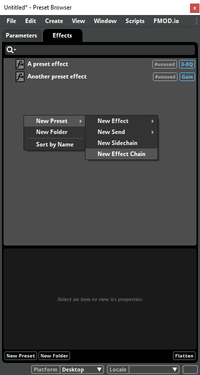 New Effect Chain Context Menu Command