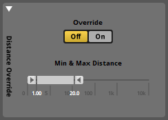 The distance override drawer, expanded.