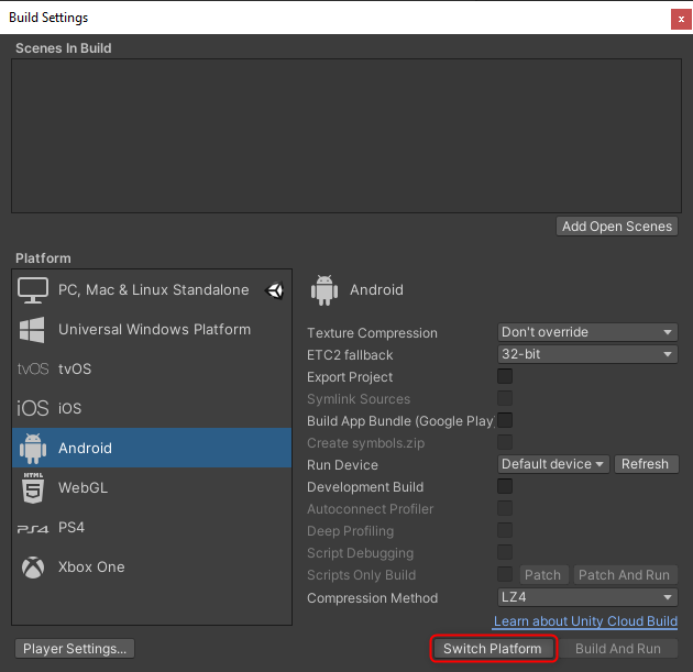 Build switch platform