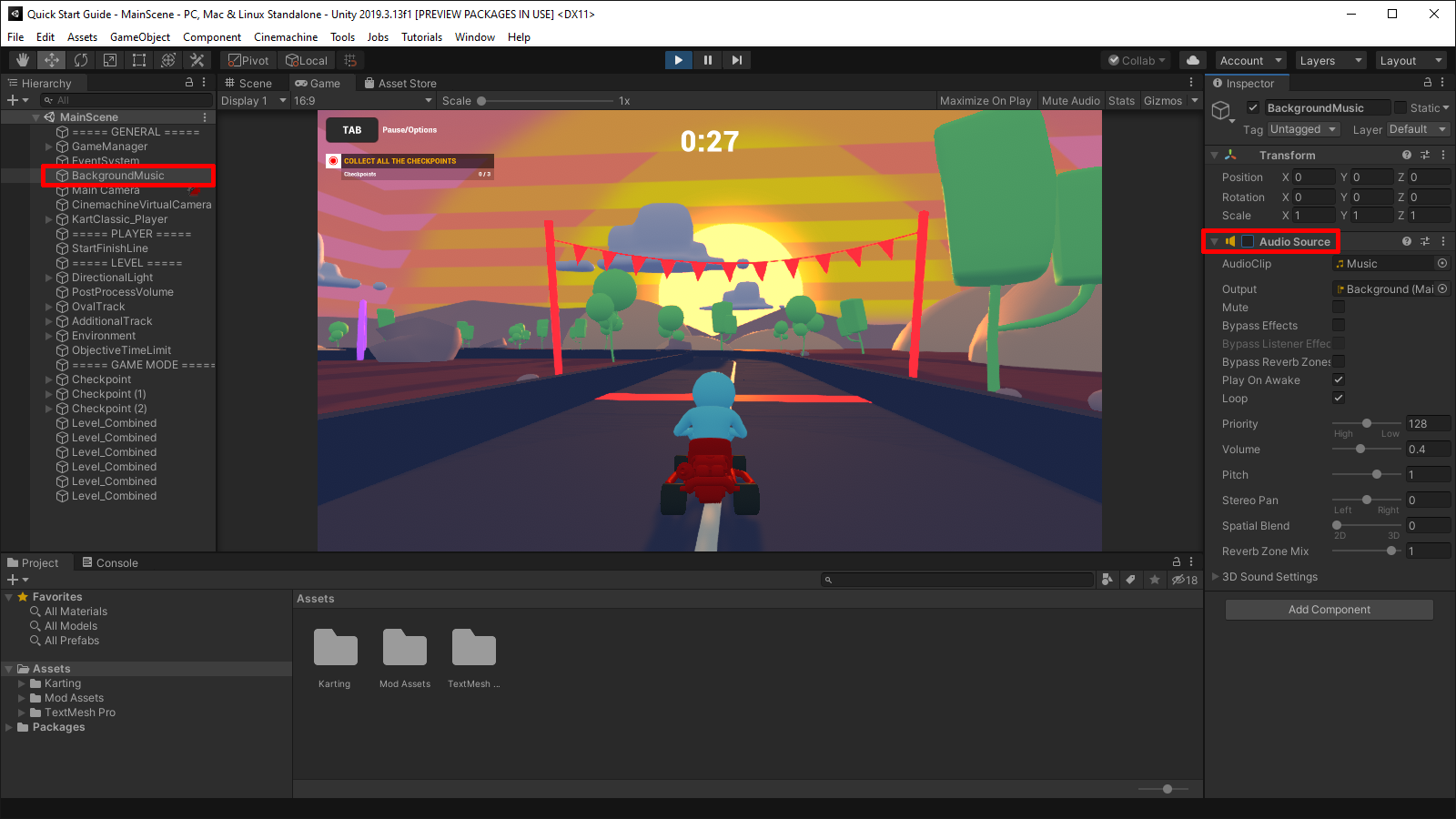 Setting up the Unity project