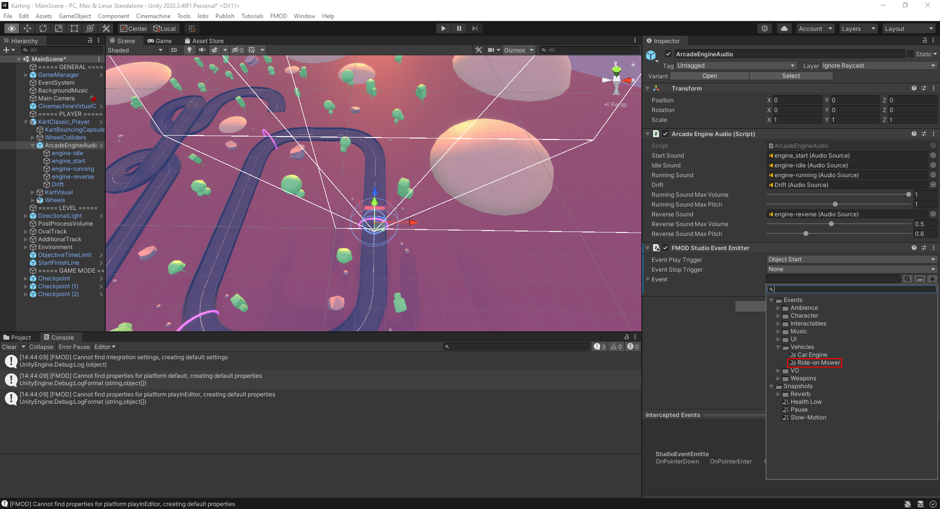 Adding Sounds: Kart Engine
