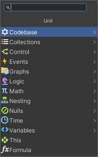 Codebase menu