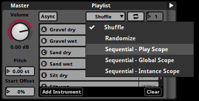 Playlist selection modes