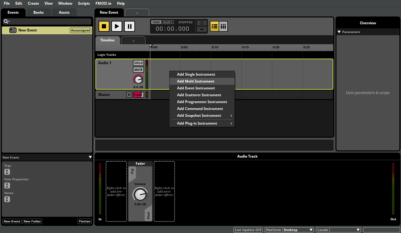 Add Multi Instrument