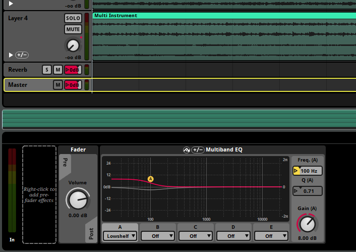 Excluded track with excluded effect