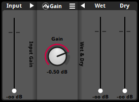Input gain and wet and dry drawers