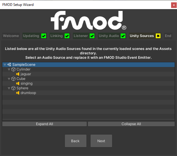 Setup Wizard -> Audio Sources