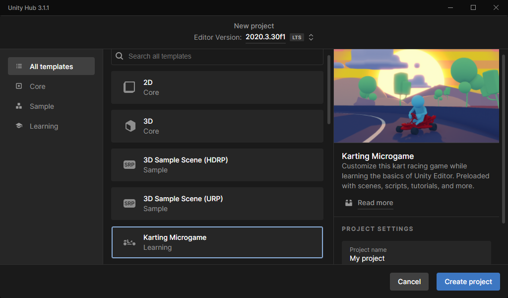 Setting up the Unity project