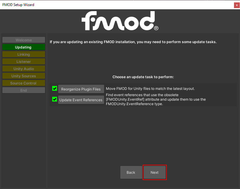 Setting up FMOD for Unity