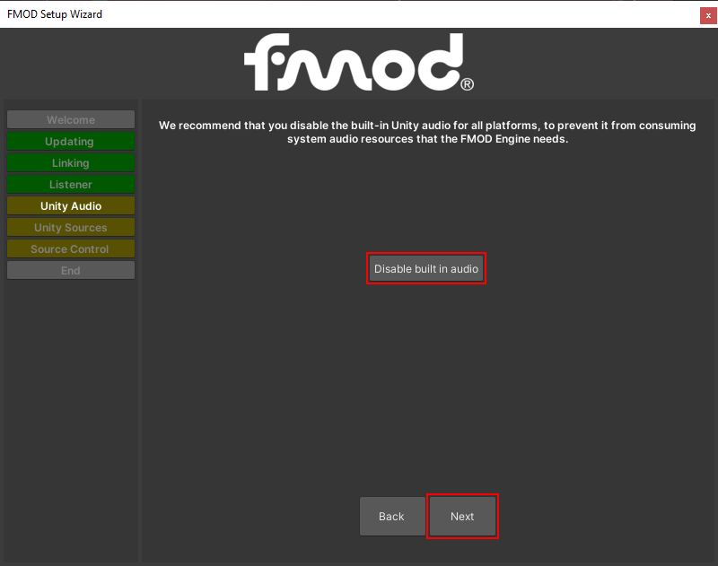 Setting up FMOD for Unity