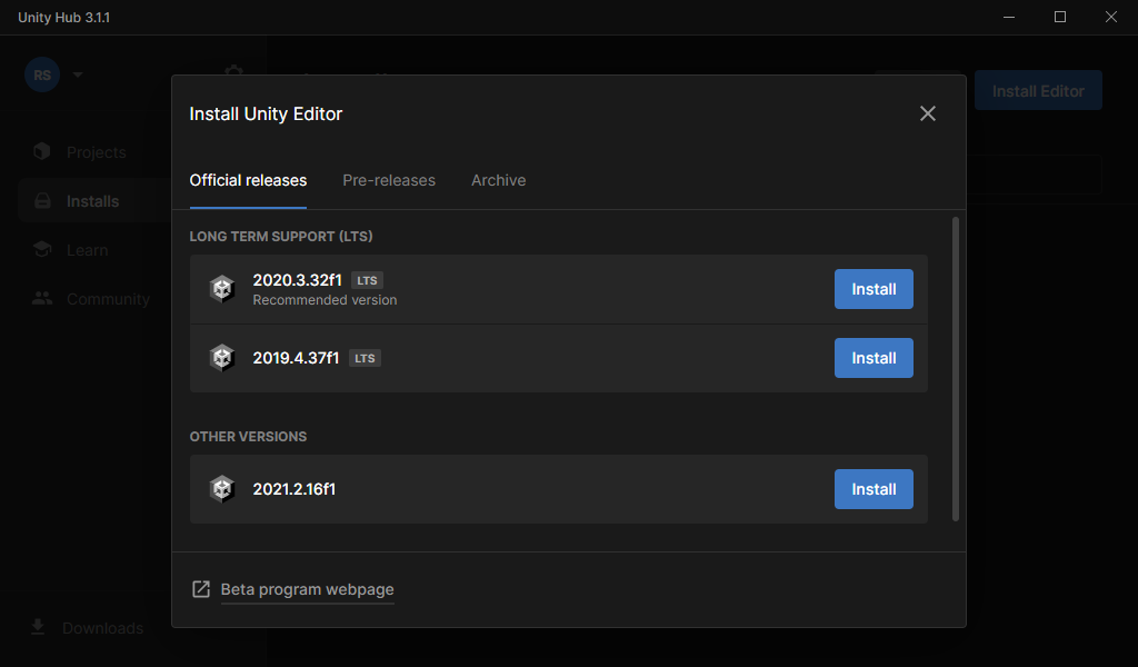 Setting Up The Unity Project